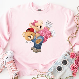 Personalized Couple Shirt, Teddy Bear Sweatshirt, Customized Shirt ...