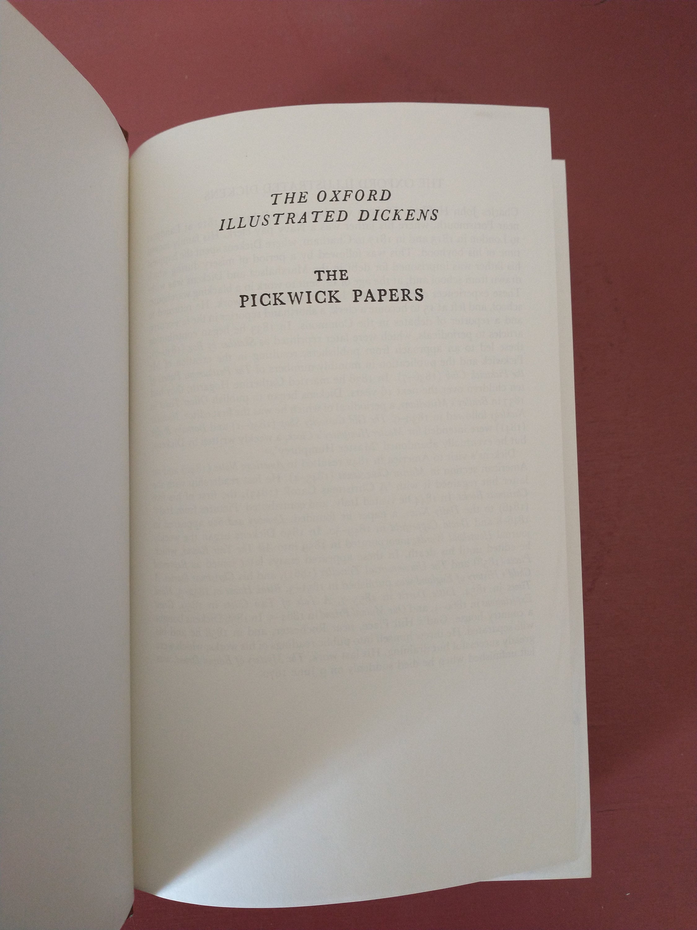 The Pickwick Papers by Charles Dickens 1987 Oxford Illustrated Dickens ...