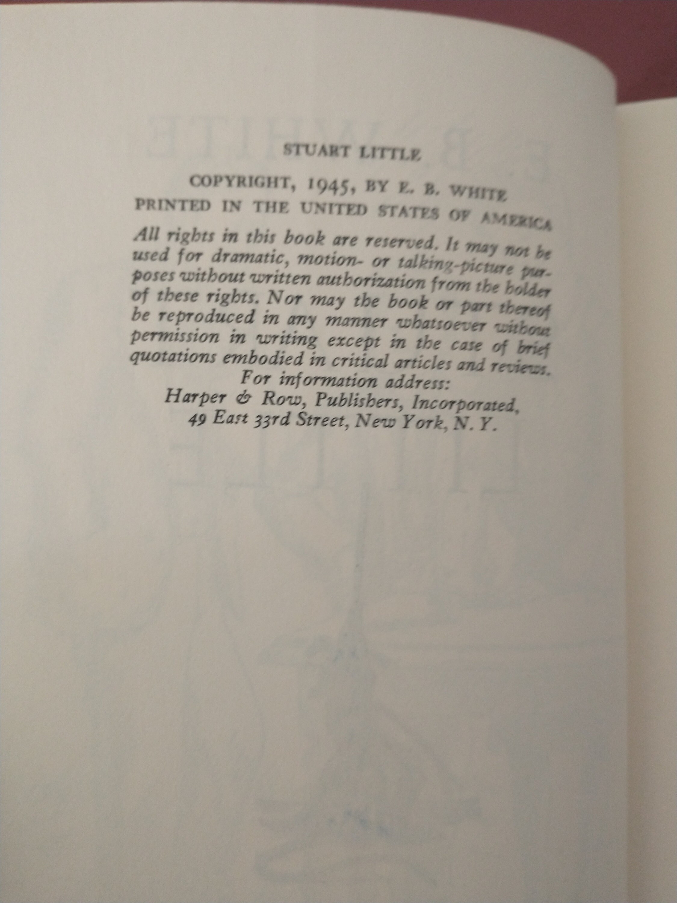 Stuart Little by E.B White, Illustrated by Garth Williams 1945 ...