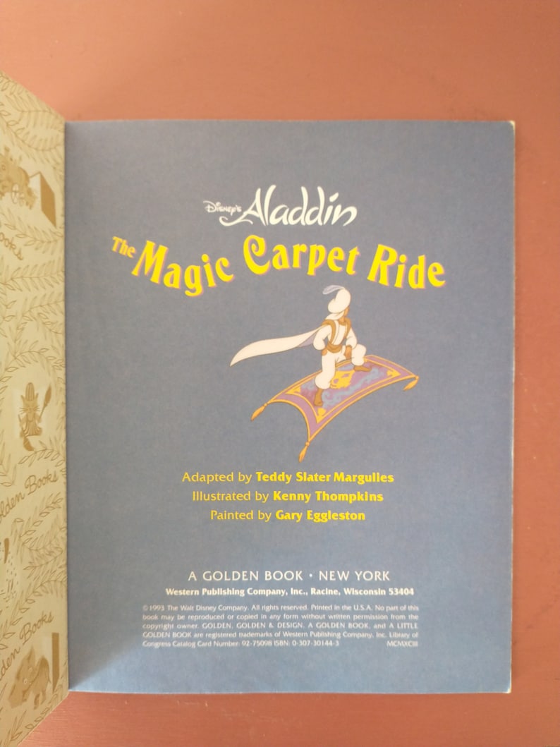 Aladdin: the Magic Carpet Ride little Golden Book 1993 - Etsy