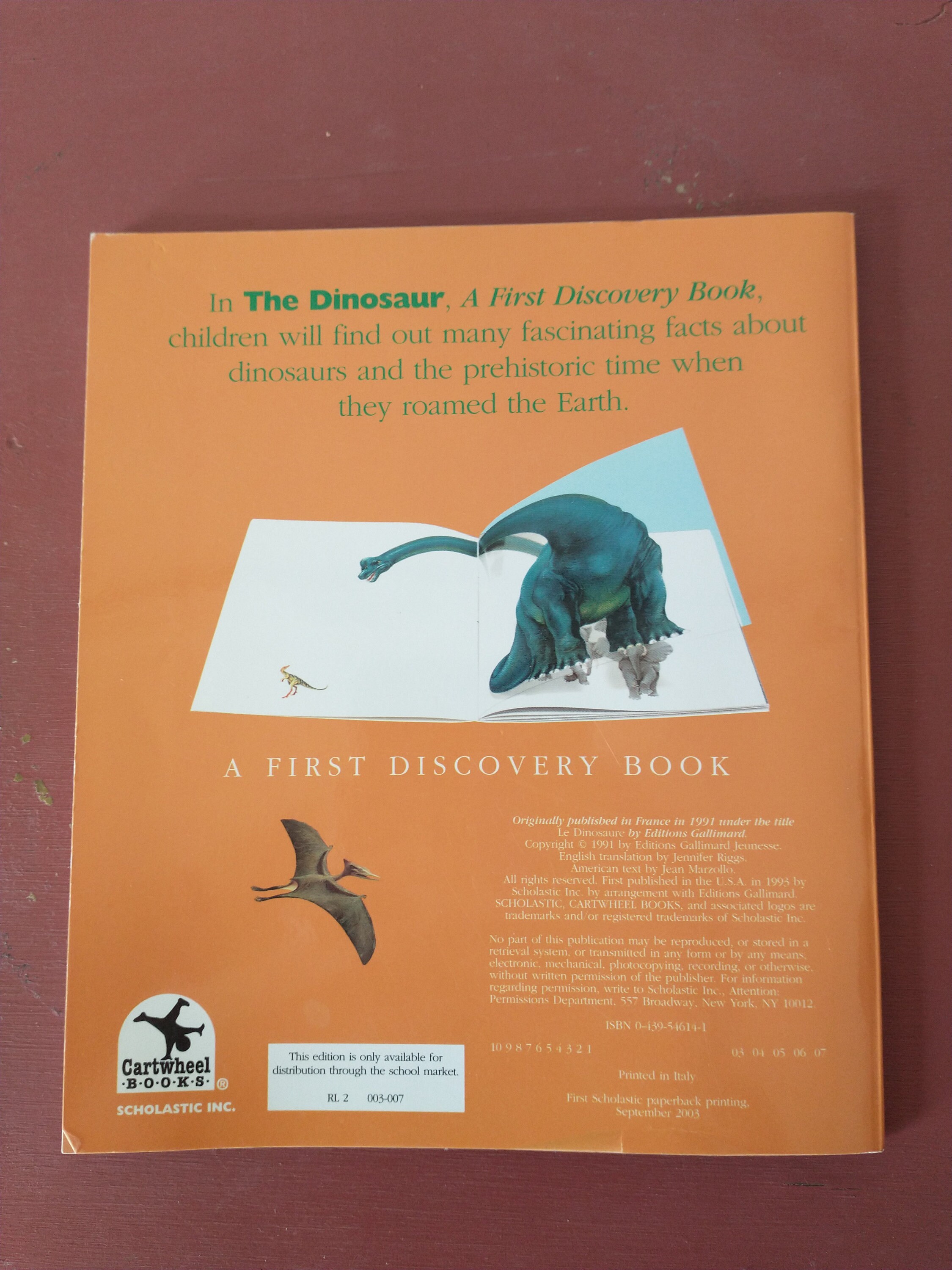 The Dinosaur A First Discovery Book 2003 Paperback - Etsy