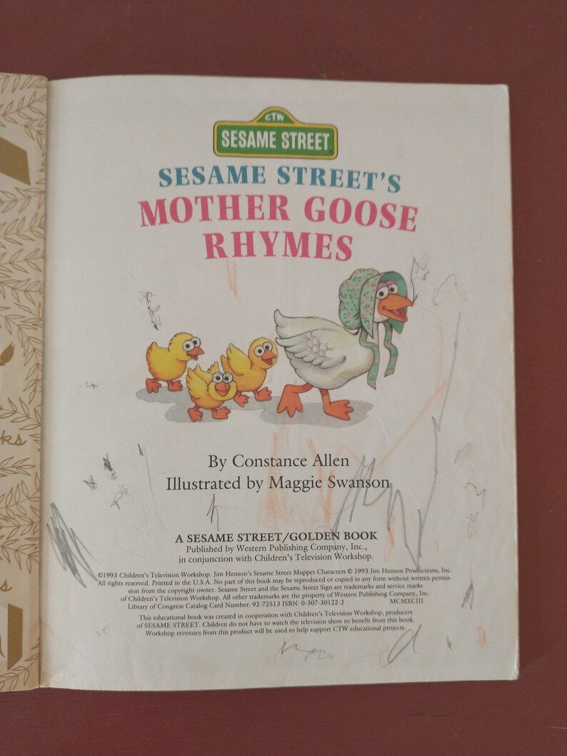 Sesame Street's Mother Goose Rhymes (1993 Little Golden Book) - Etsy