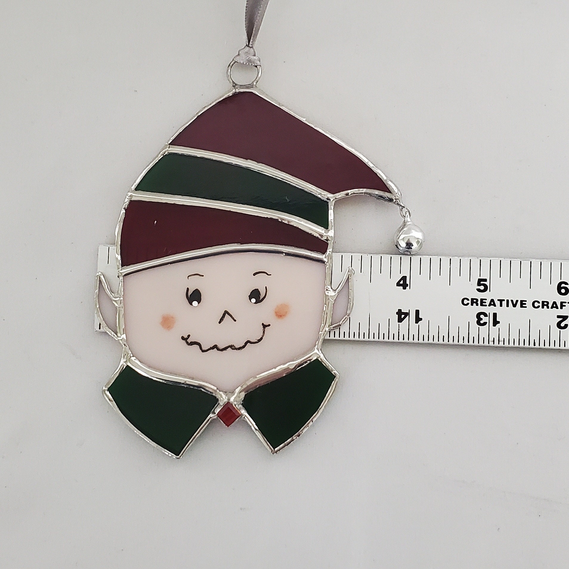 Handmade Stained Glass Elf Ornament - Etsy
