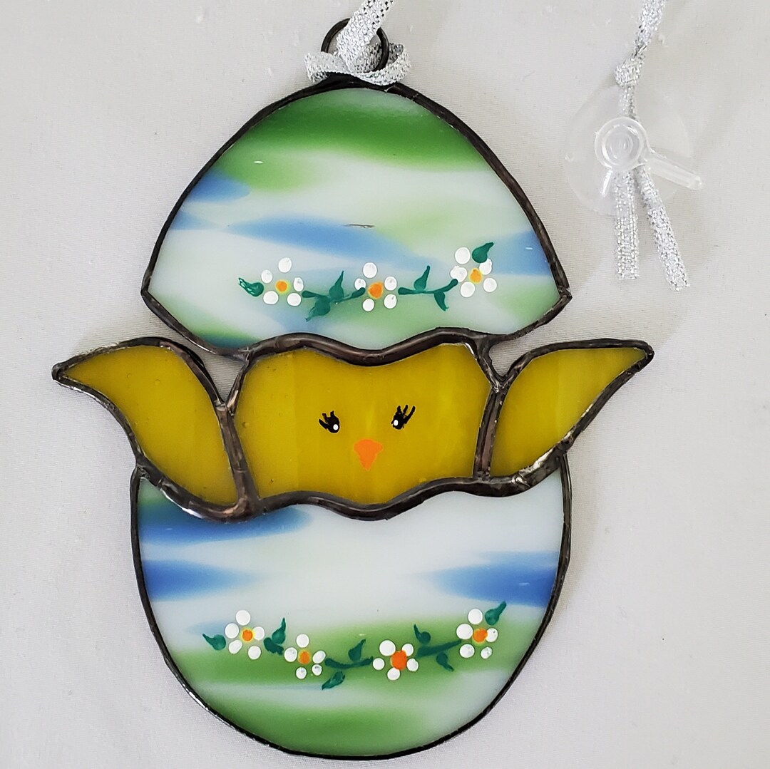 Stained Glass Easter Chick Ornament Suncatcher 1 - Etsy