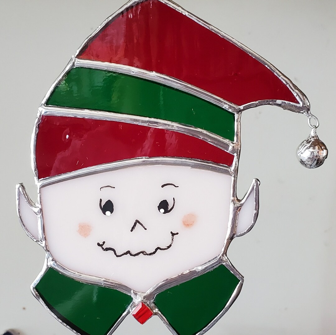 Handmade Stained Glass Elf Ornament - Etsy