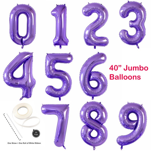 Purple Number Balloon - Etsy