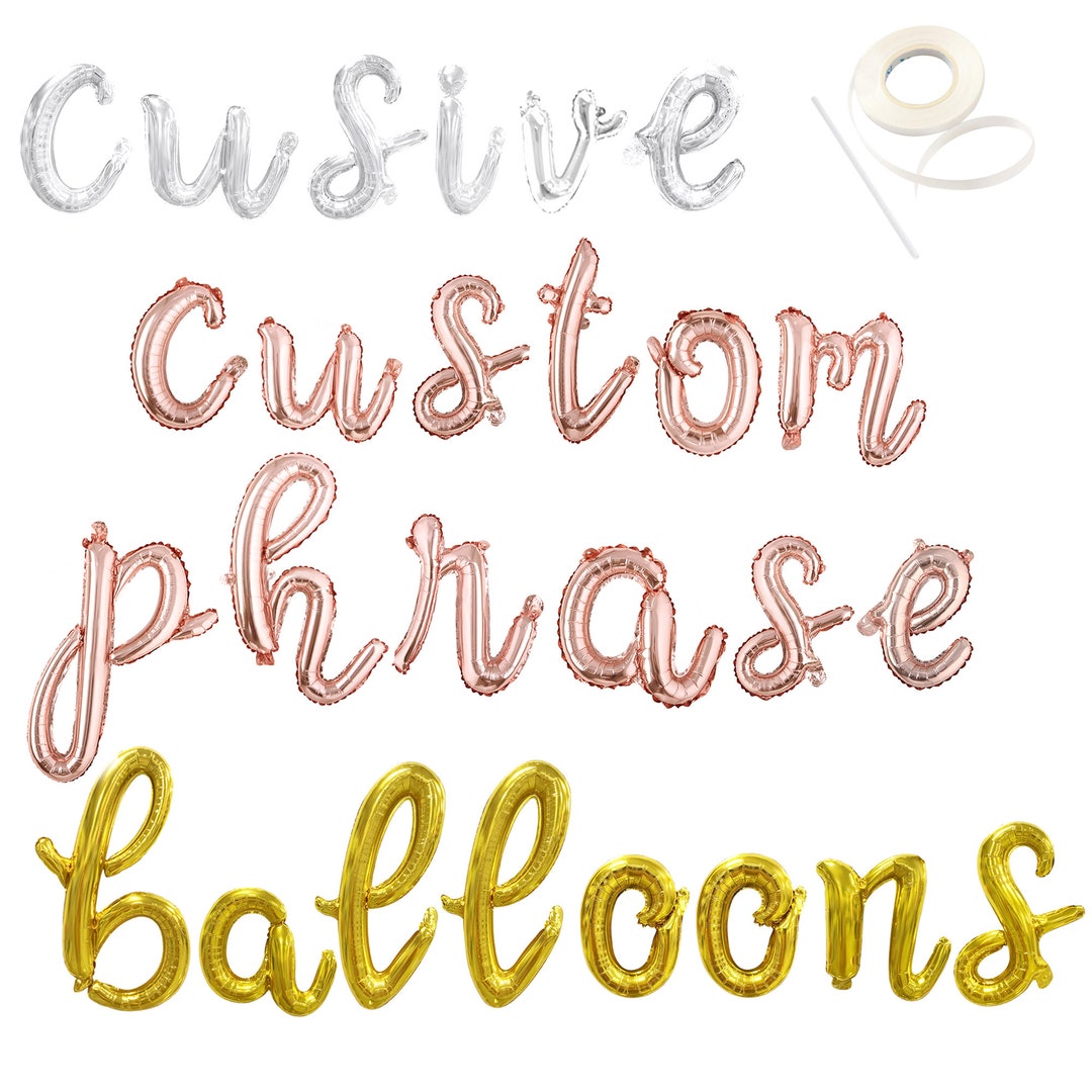 Cursive Script Custom Silver Gold Rose Gold Choose Your Own Letters ...
