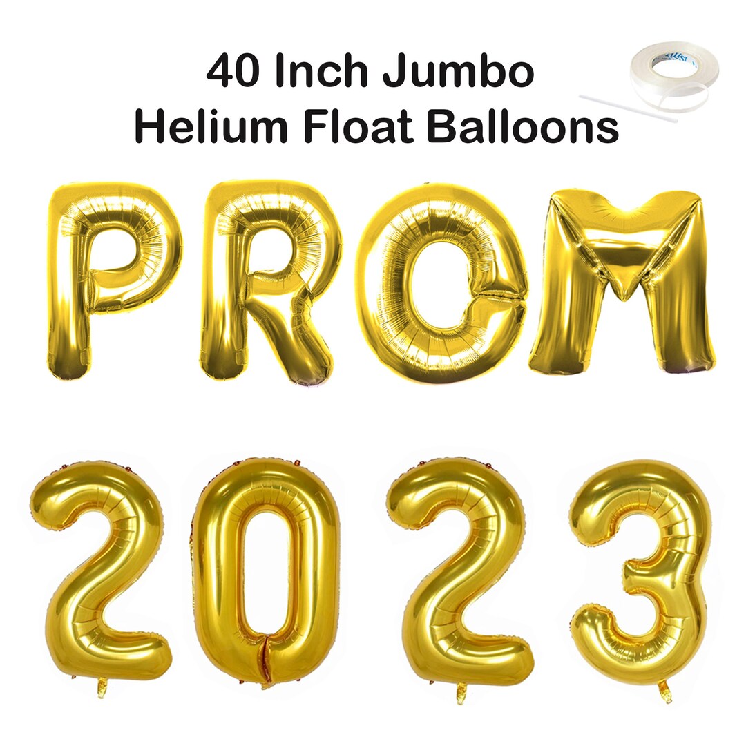 PROM 2023 40 Inch Jumbo Letter Balloons New Years Eve Decorations Prom Party Graduation Rose Gold Silver Black Hot Pink Blue Balloon Banner Etsy UK