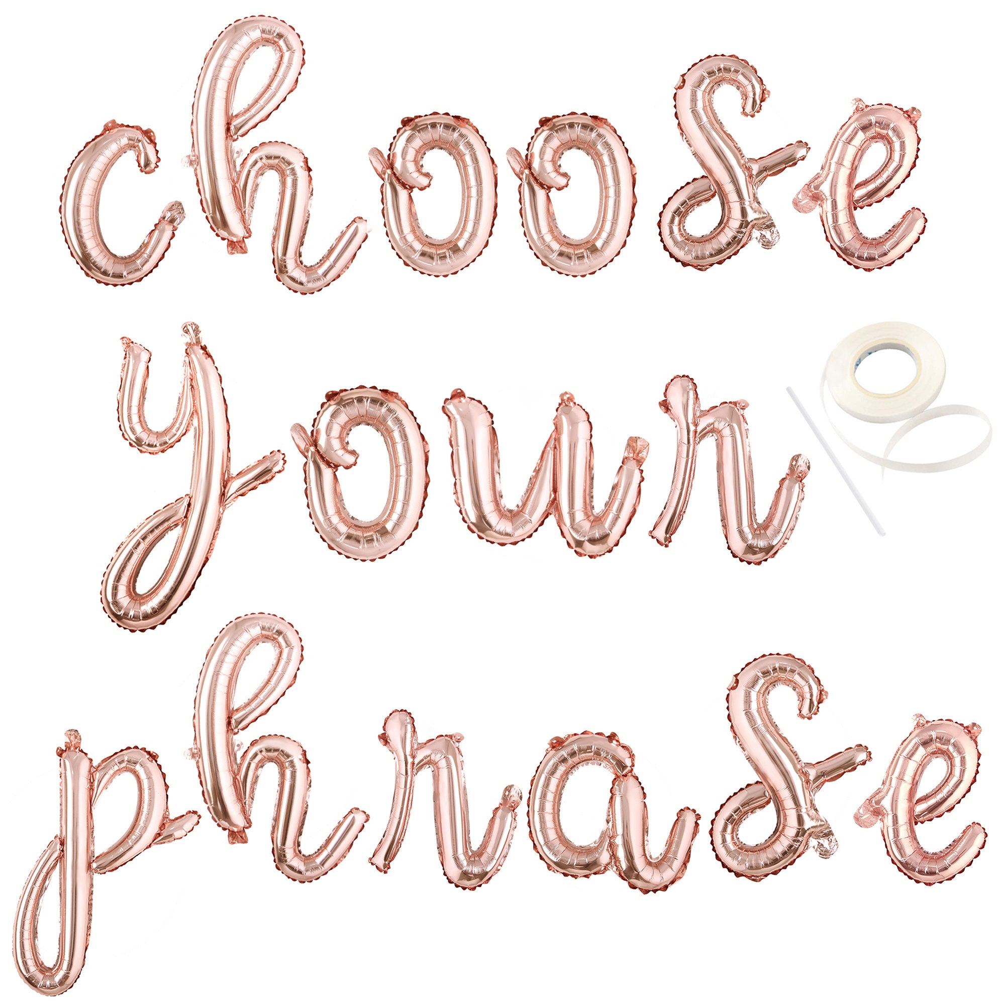 Cursive Script Custom Rose Gold Phrase Choose Your Letter Alphabet ...