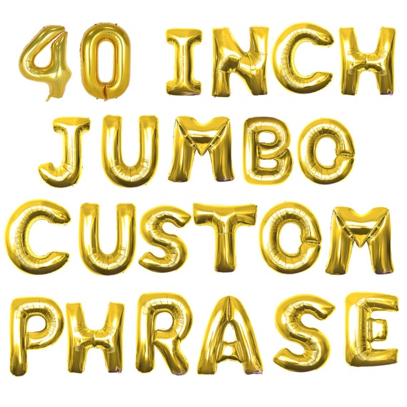40 Inch Custom Shiny Gold Letter Number Big Large Helium - Etsy