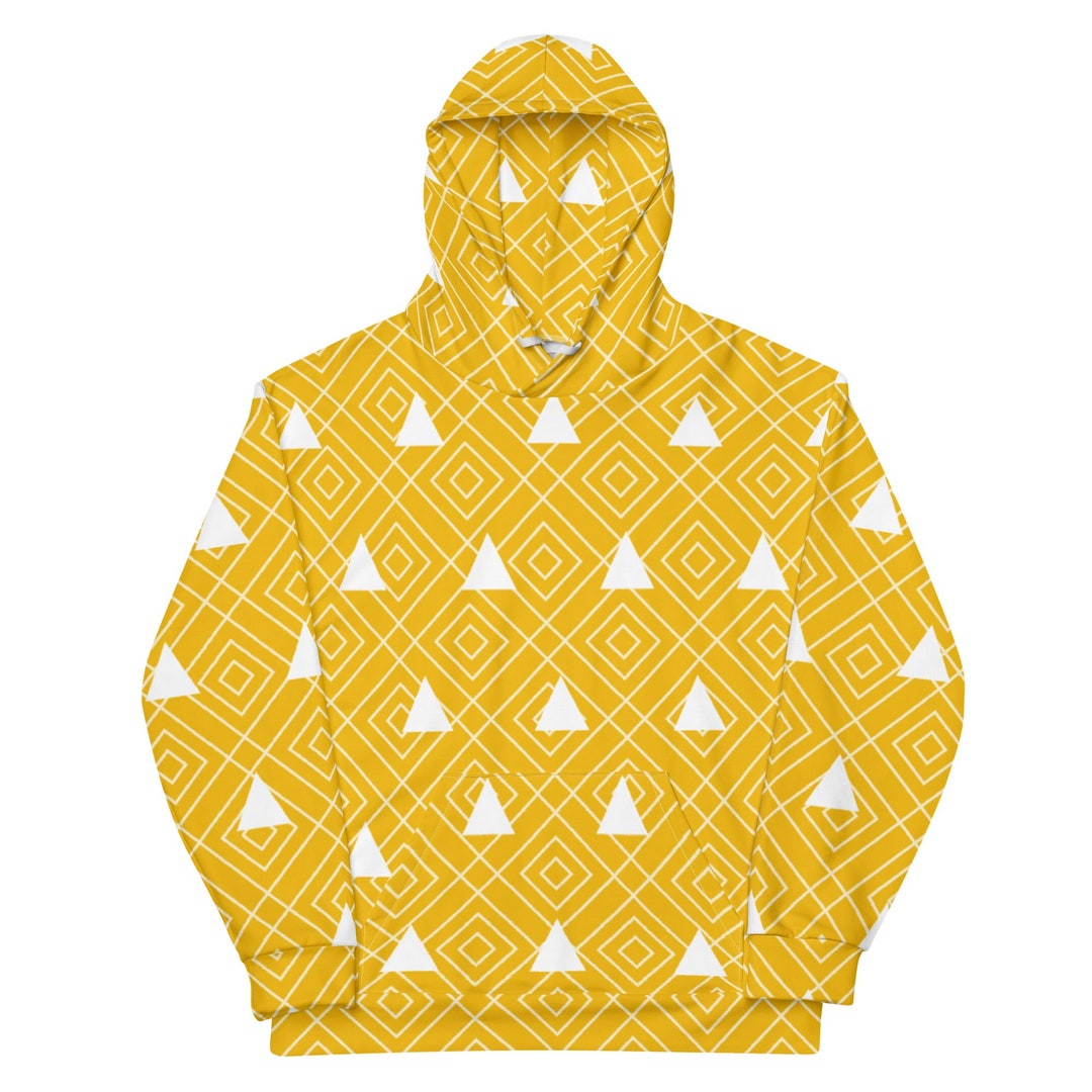 Yellow Triangle Pattern Hoodie - Etsy