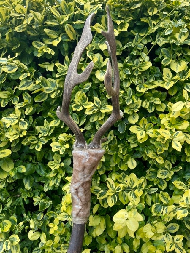 Deer Antler Wizard Staff Walking Stick Cane Mage Magic - Etsy