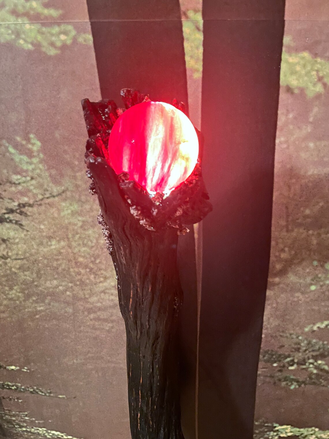 Fire Staff With Light up Crystal. Wizard Staff. Mage Staff. - Etsy