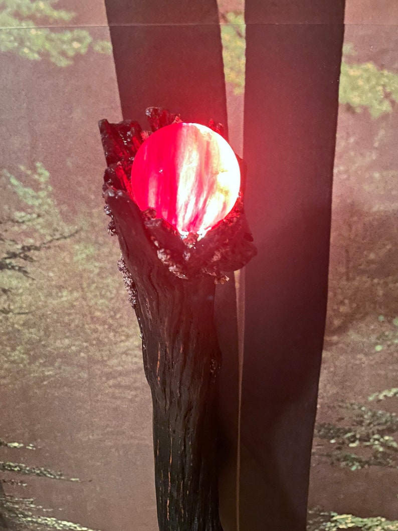 Fire Staff With Light up Crystal. Wizard Staff. Mage Staff. - Etsy