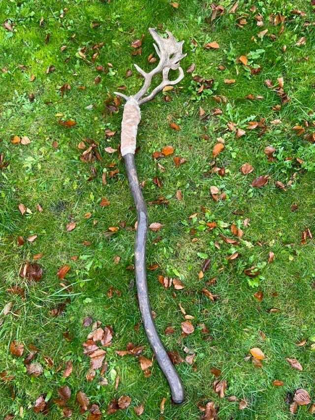 Deer Antler Wizard Staff Walking Stick Cane Mage Magic - Etsy