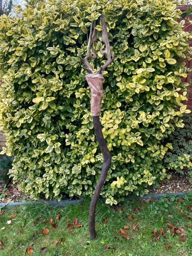 Deer Antler Wizard Staff Walking Stick Cane Mage Magic - Etsy