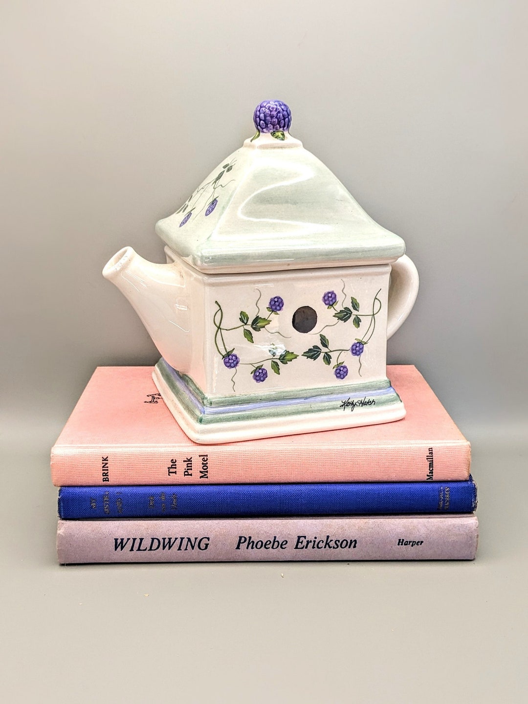 Vintage 1990s Kathy Hatch Blackberry Birdhouse Teapot - Etsy