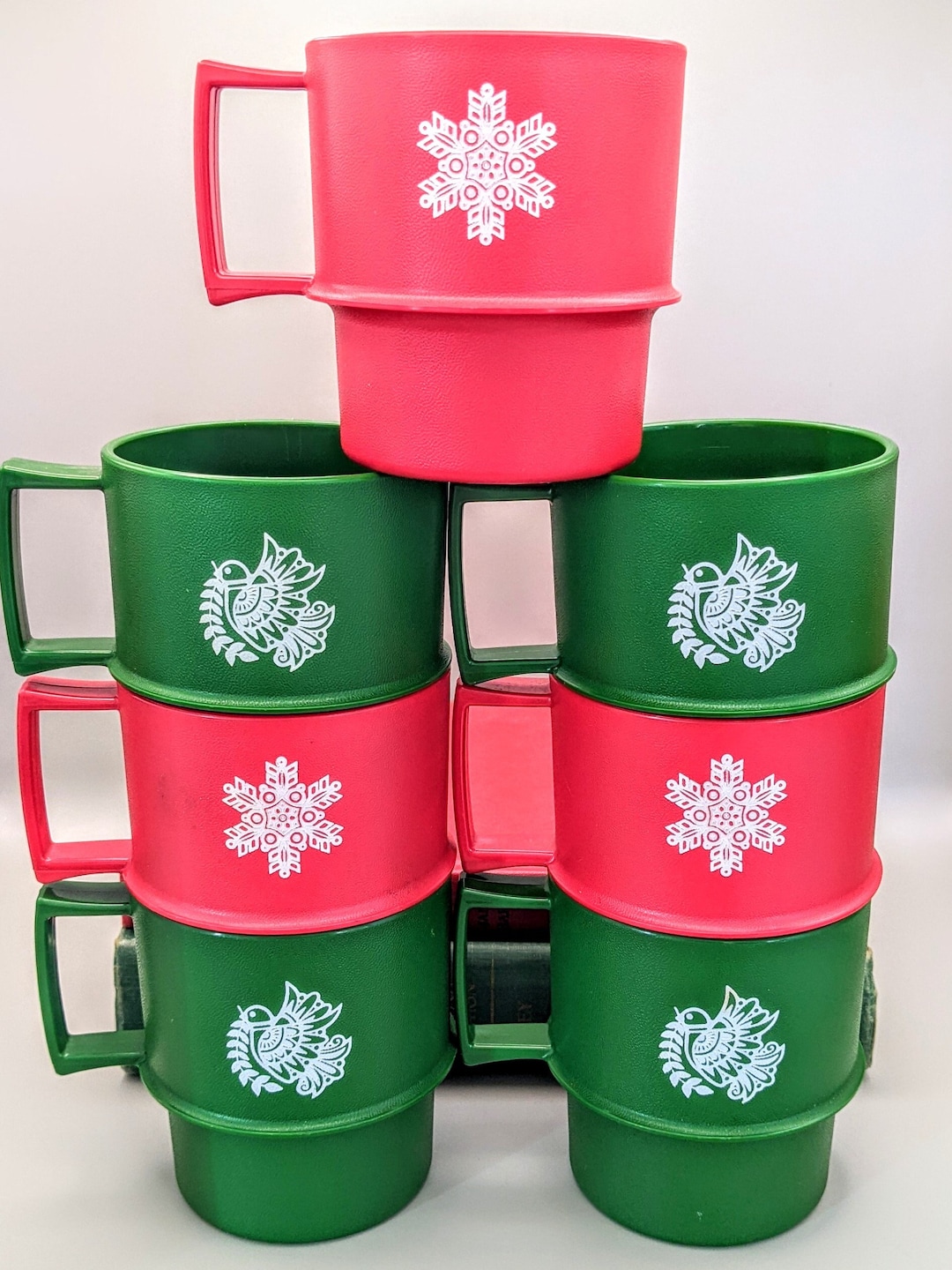 Set of 7 Vintage Tupperware Christmas Mugs - Etsy