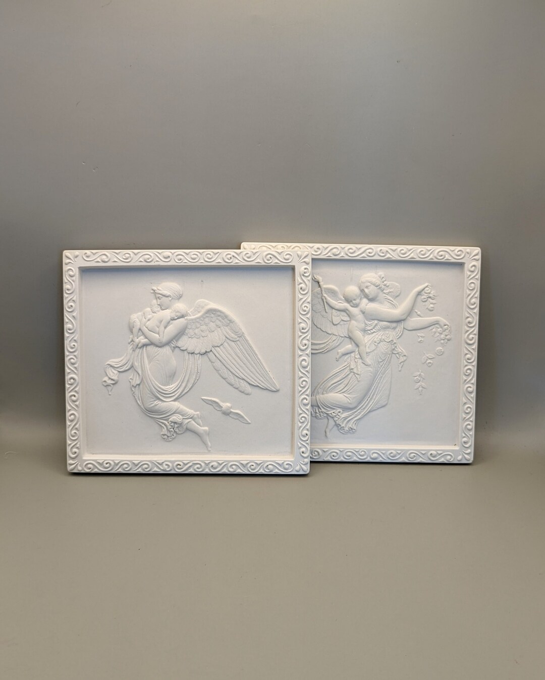 Pair of Vintage Angel Wall Plaques/tiles - Etsy