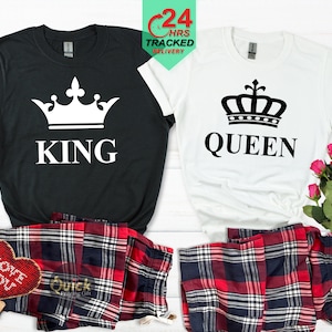 Matching His and Hers King Queen Tartan Pyjamas for Him and - Etsy