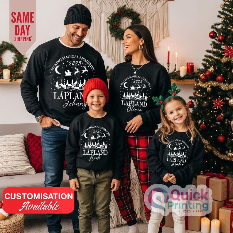Personalised LAPLAND Family Christmas Jumper, Lapland 2025 Matching ...