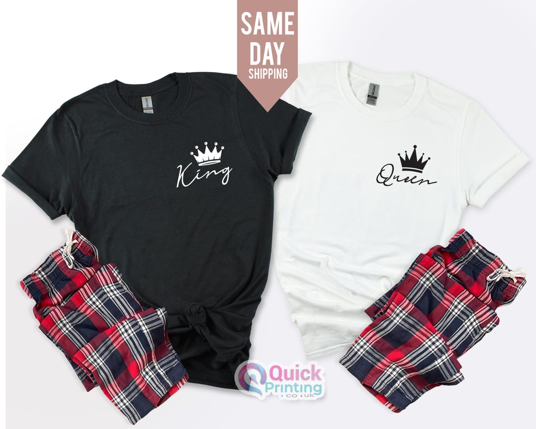 King Queen Matching Shirts: Anniversary Couple T-shirts - Etsy
