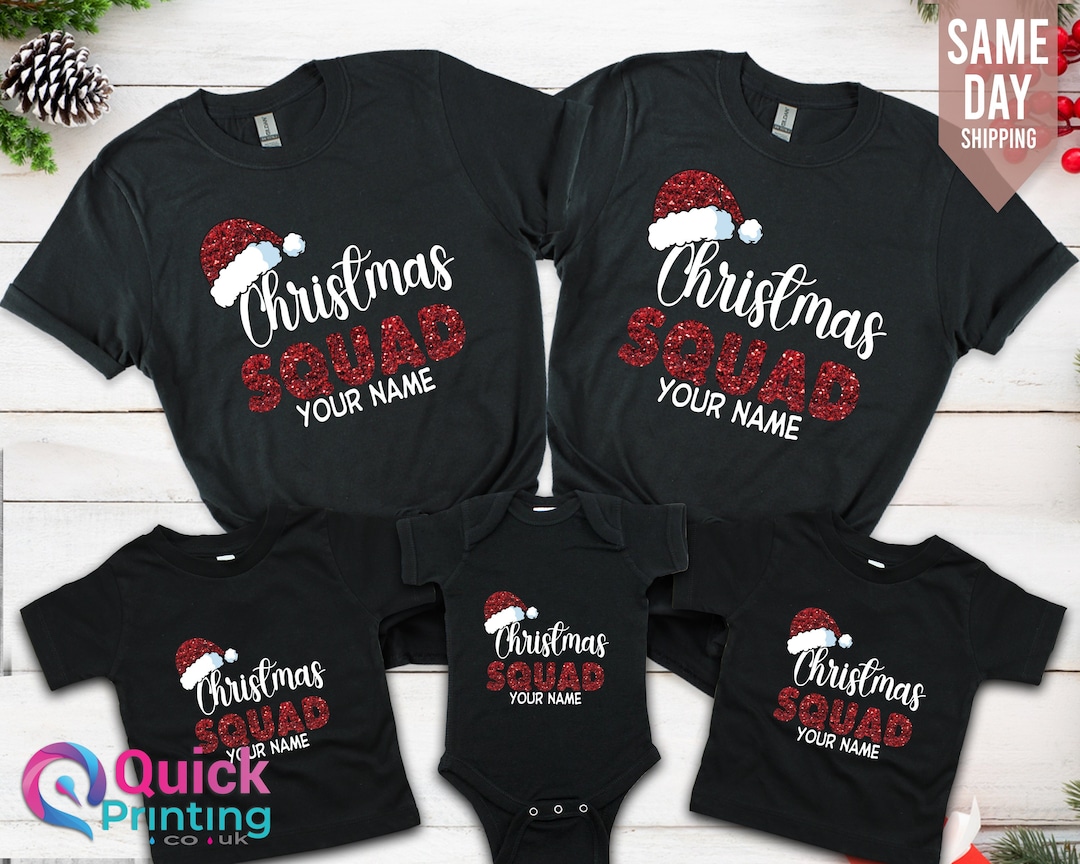 Matching Family Christmas Squad T-shirts, Custom Christmas Tee, Family ...