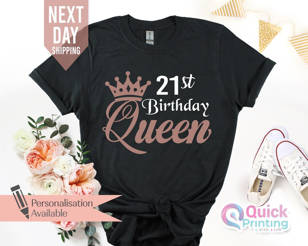 21st Birthday Queen Tshirt, 21st Birthday Shirts for Ladies Girls, 2001 ...