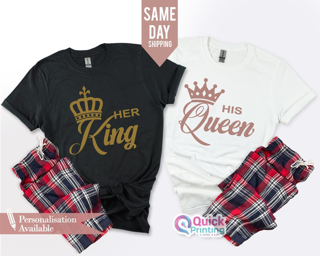 Matching His and Hers King Queen Tartan Pyjamas for Him and Her ...