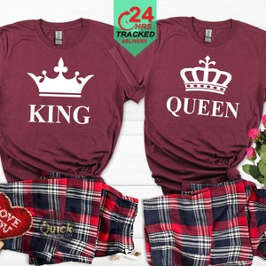 Matching His and Hers King Queen Tartan Pyjamas for Him and - Etsy