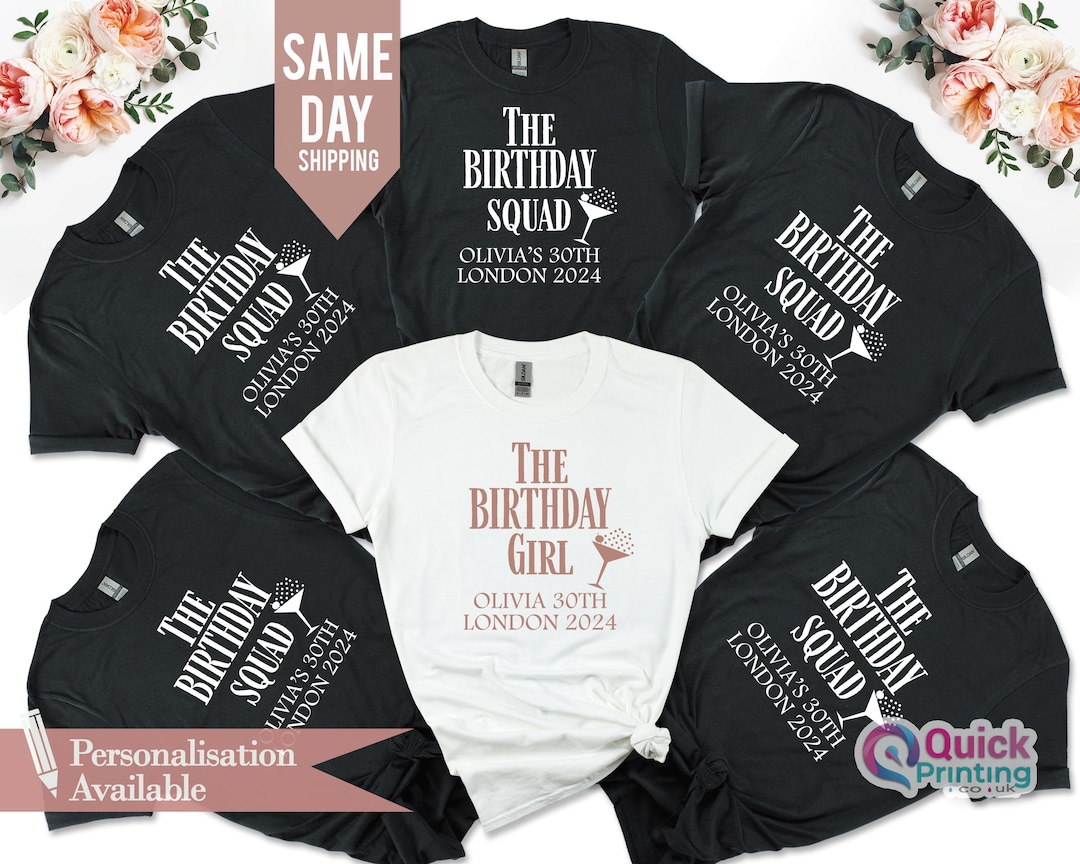 Birthday Girl Squad T-shirts, Birthday Crew Tshirt, 40th Birthday Shirt ...