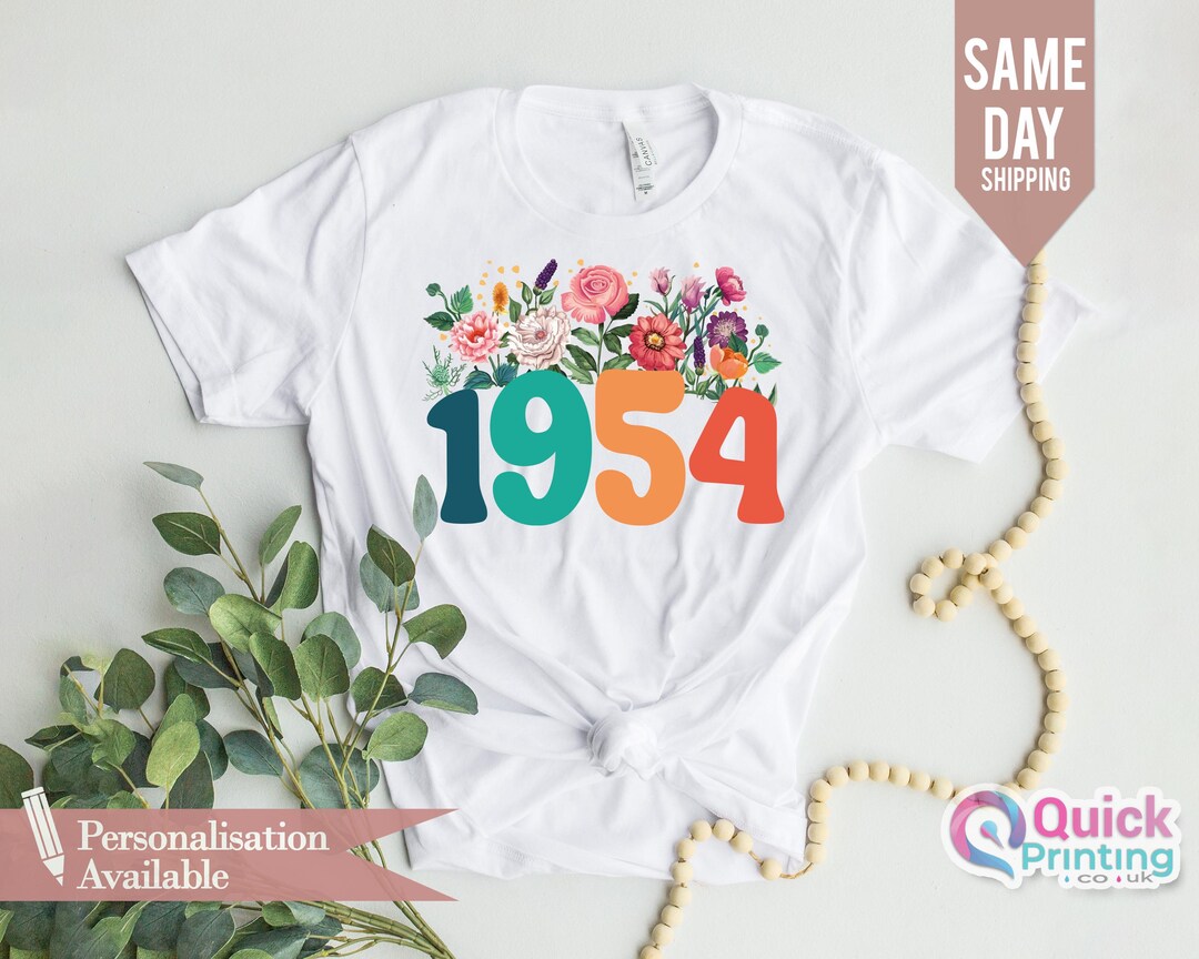 Wildflowers 1954 Shirt, 70th Birthday Shirt, Birthday Party Tee ...