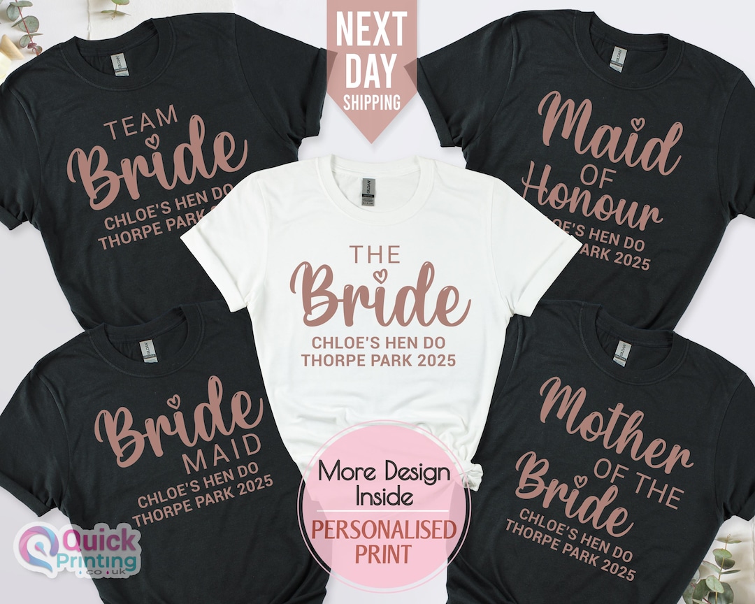 Personalized Hen Party T-shirts: Bride & Bridal Party Shirts - Etsy