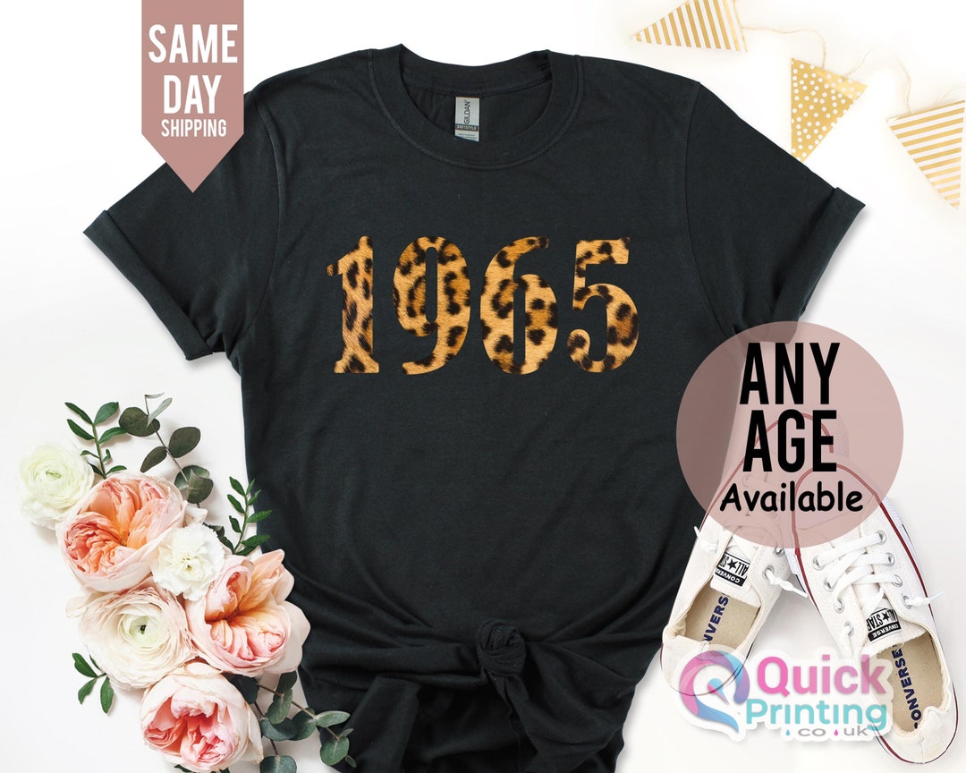 60th Birthday T-shirt: Leopard Print 1965 Vintage Gift - Etsy