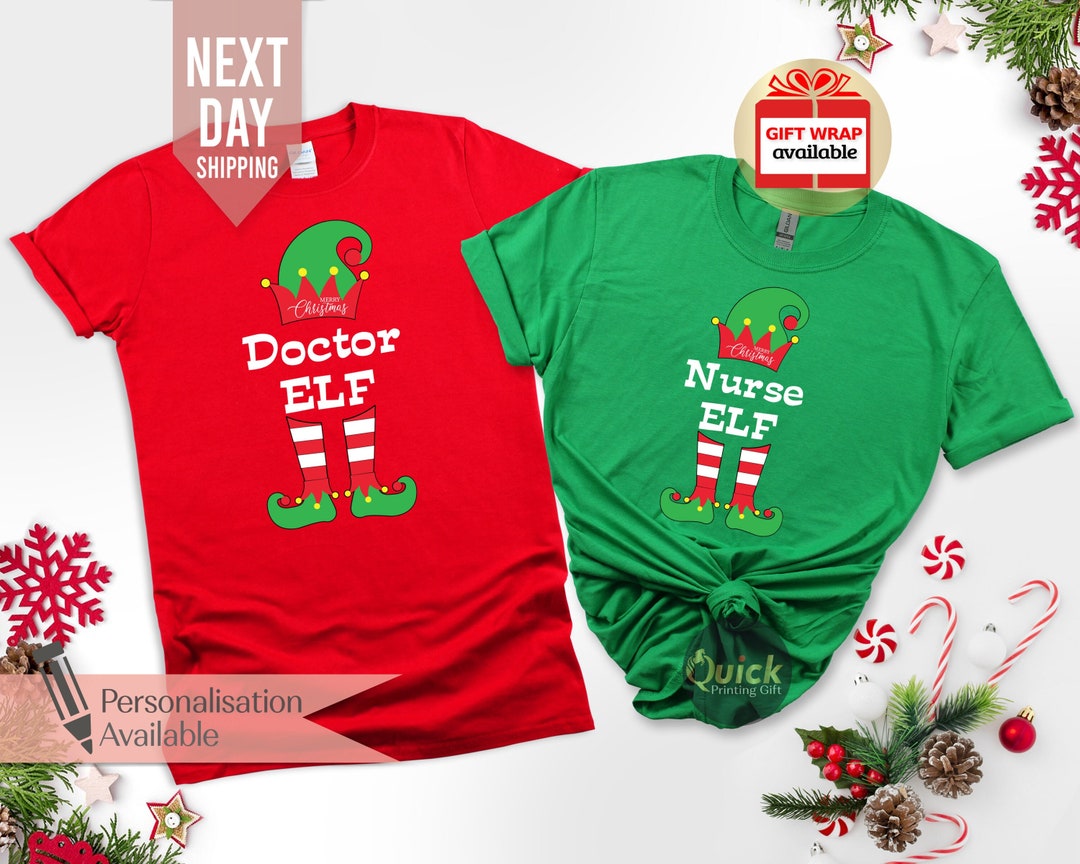 Nurse Elf Christmas Shirt, Funny Christmas Elf Tshirt Costume, Nhs Elf ...