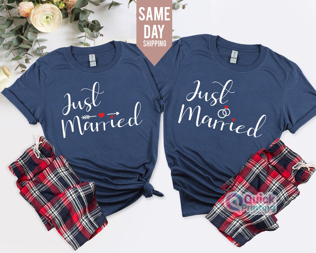 Just Married T-shirt Set: Matching Couple Honeymoon Shirts - Etsy