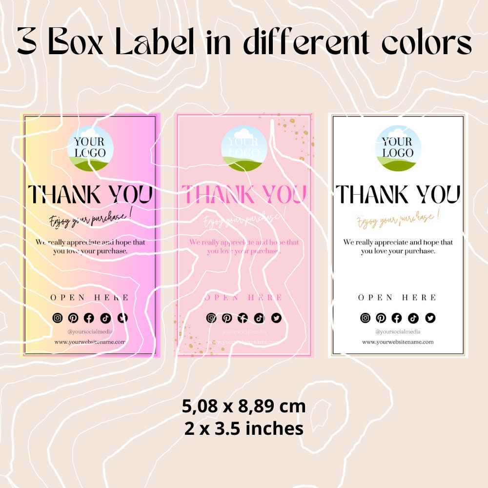 Customizable Box Label Template, Personalized Branded Packaging ...