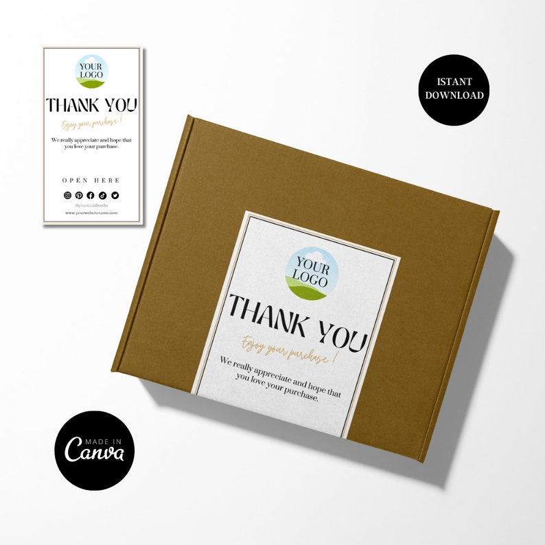 Customizable Box Label Template, Personalized Branded Packaging ...
