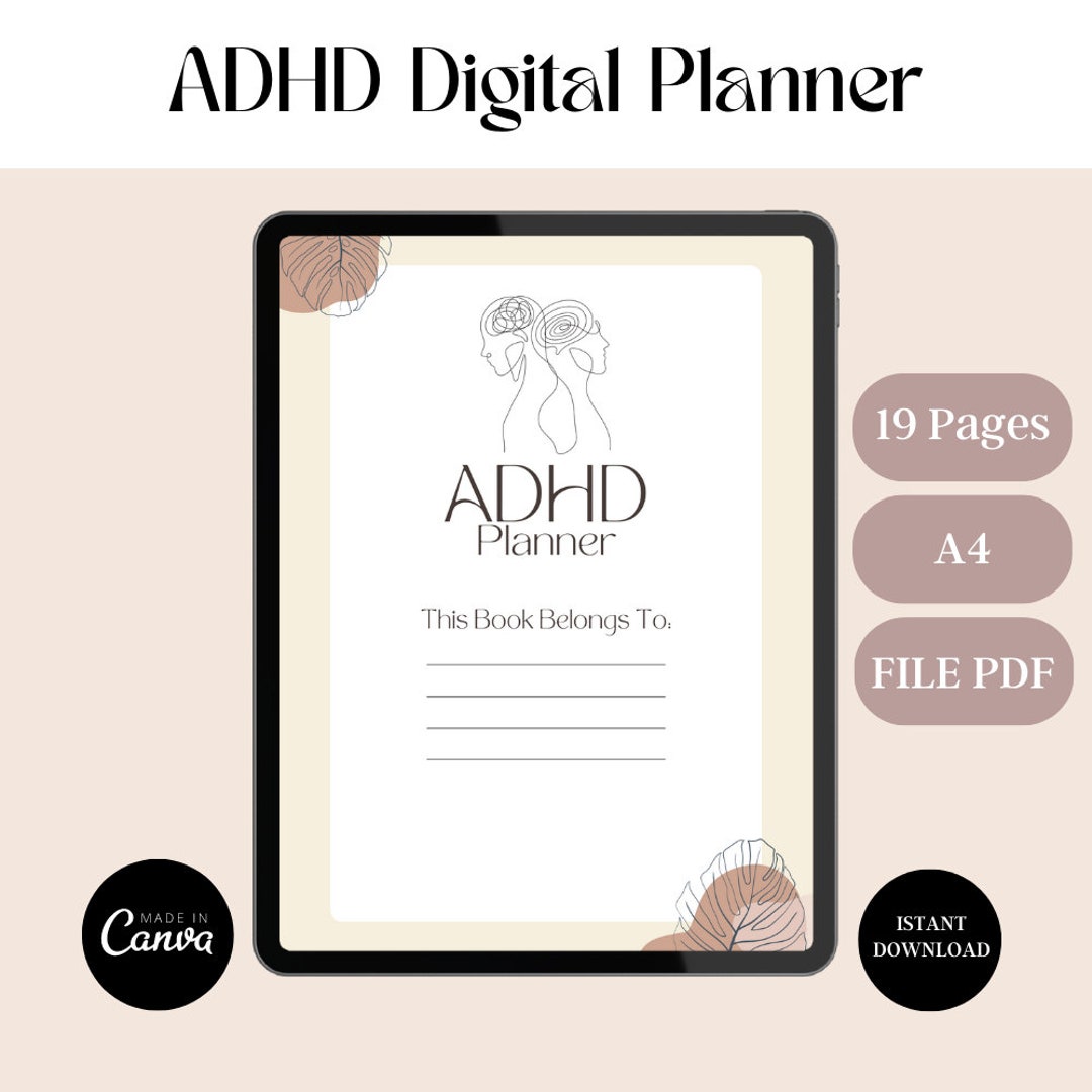 Plantilla Canva del planificador de TDAH. Editable en Canva. - Etsy México