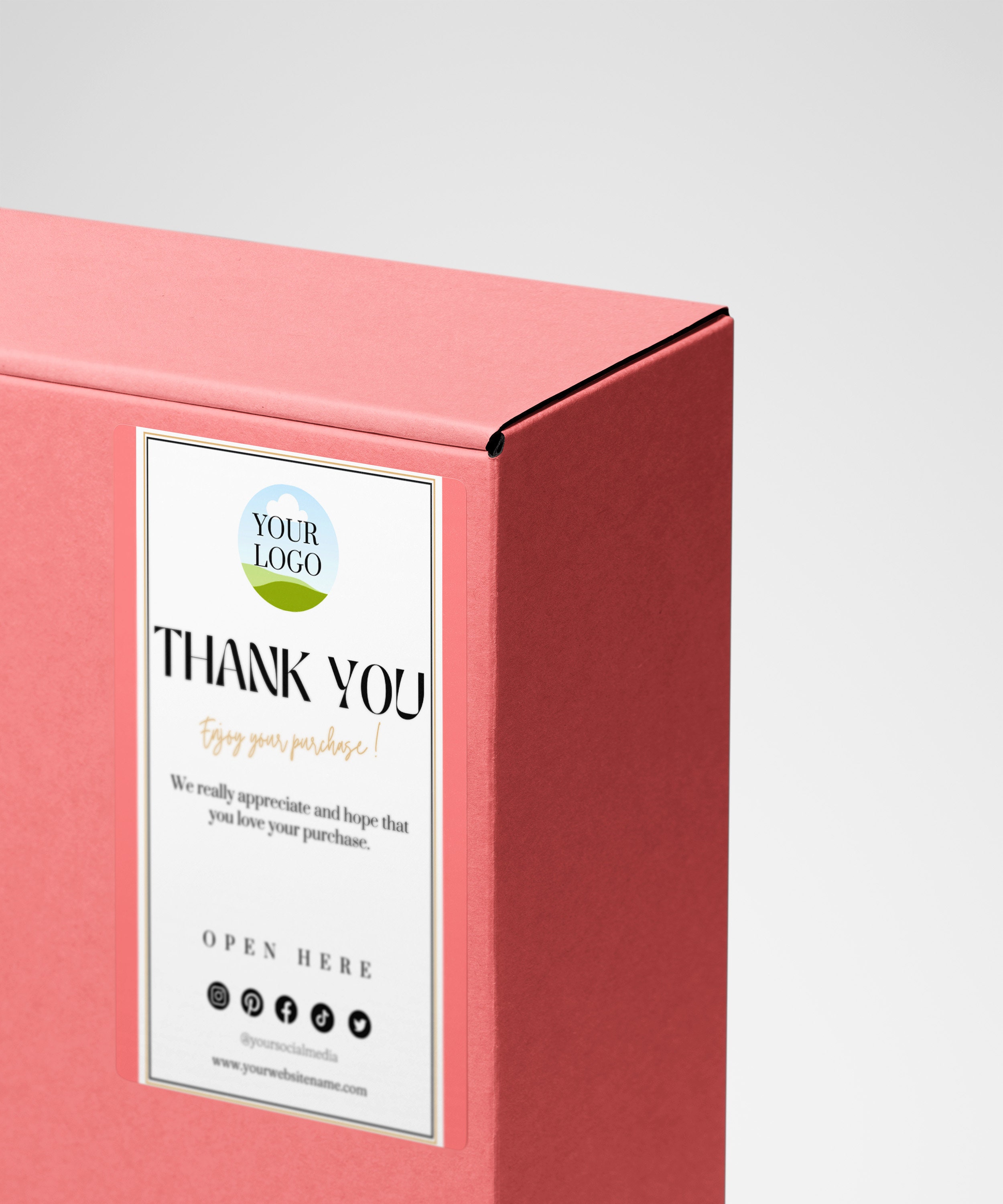 Customizable Box Label Template, Personalized Branded Packaging ...