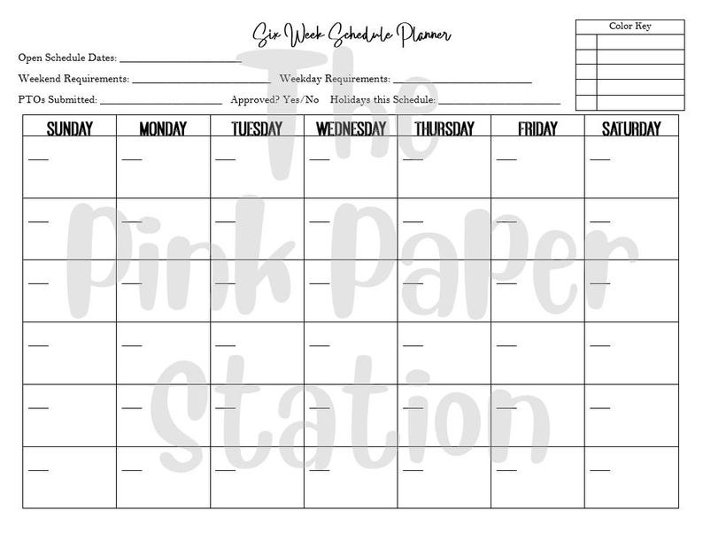 Six-week Schedule Planner - Etsy