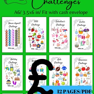 A6 Saving Challenge (british Pounds), Saving Trackers Bungle, A6, Pdf ...