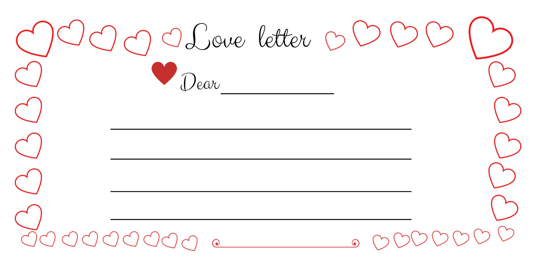 A6 Love Letter, Valentines Love Letter, PDF, Digital Prodact, Print PDF ...