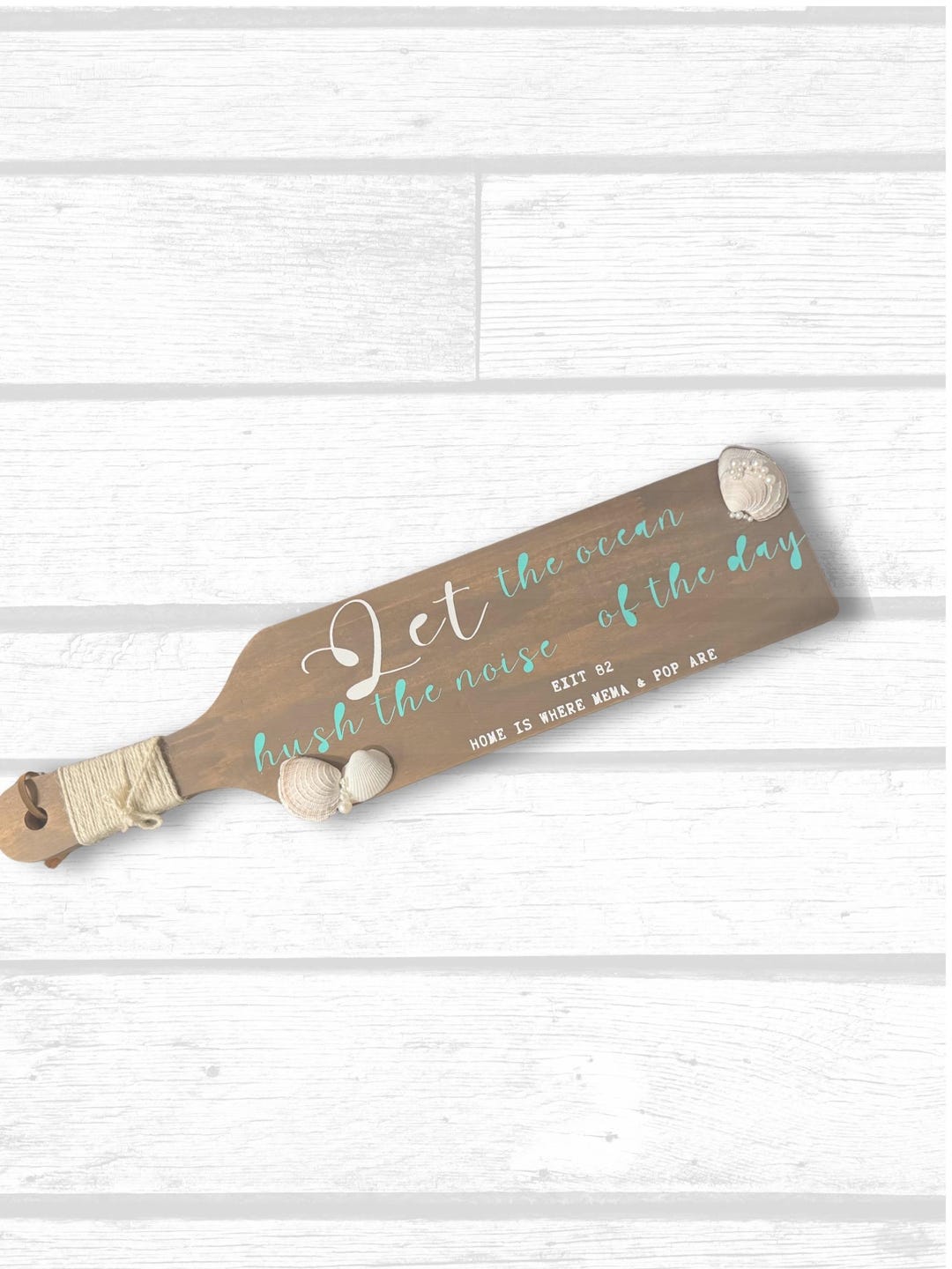 Gift for Beach Lovers || Handmade Wood Sign Embellished W/ Seashells ...