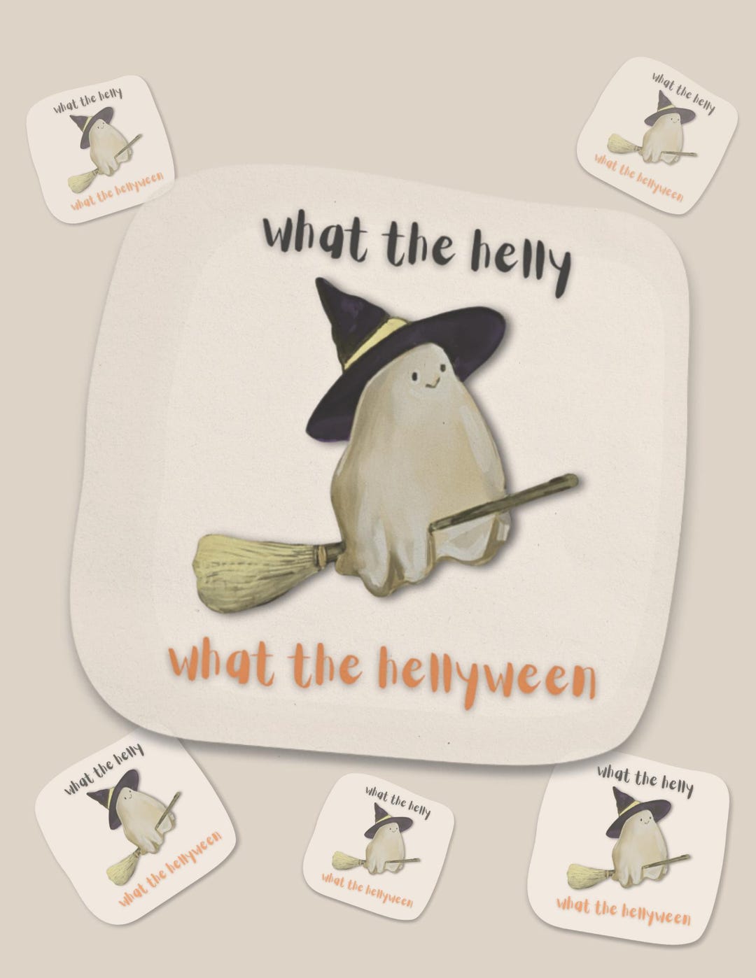 What the Helly -- Ween Ghost Sticker - Funny Halloween Meme 2-pack - Etsy