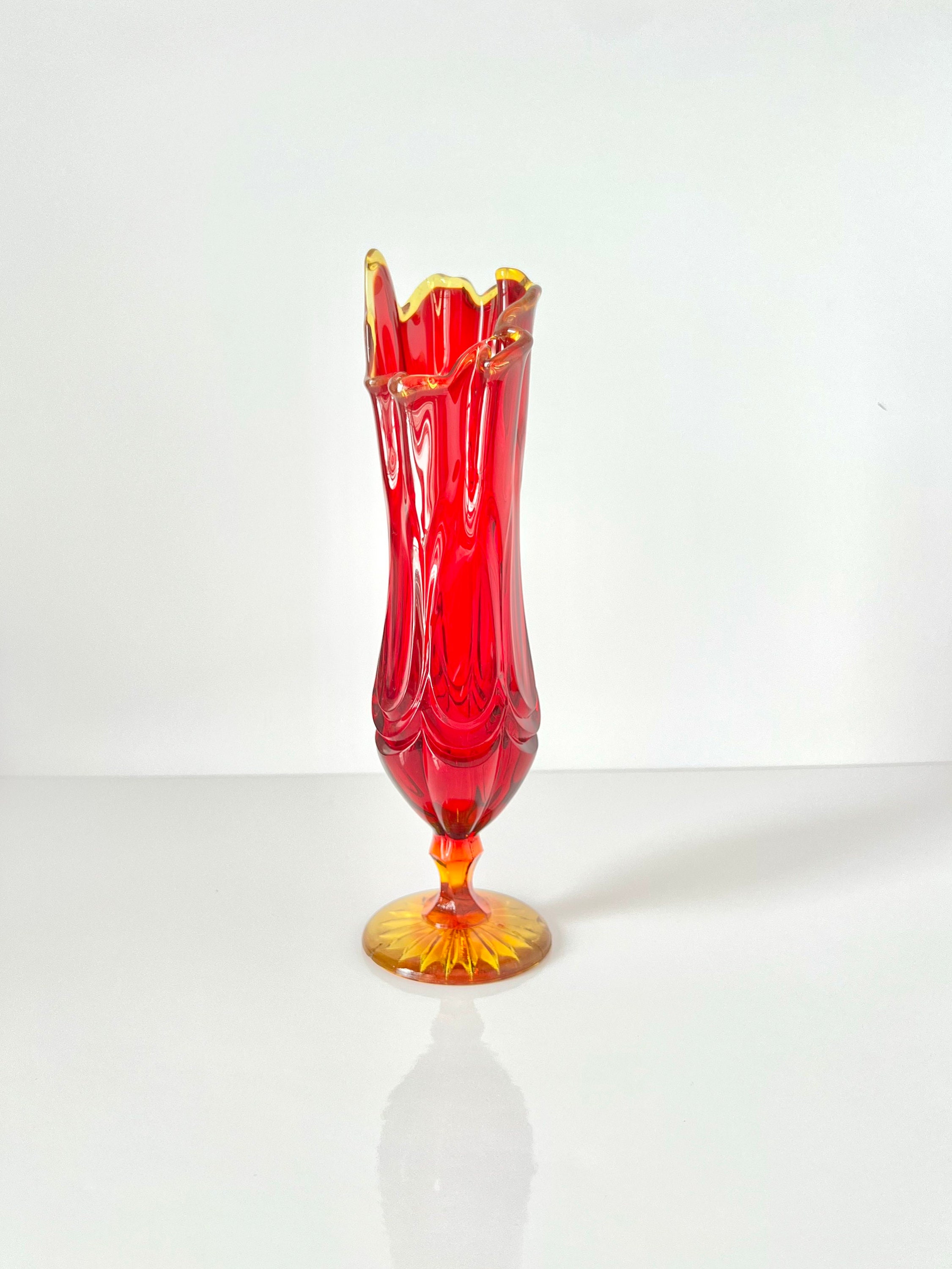 Epic Viking Collection Red Orange Persimmon Drape Vase | MCM Viking ...