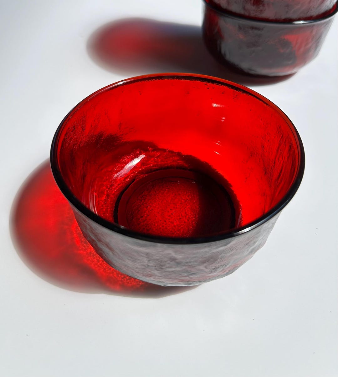 Vintage 1970’s Arcoroc France Ruby Red Bowls | Dessert Bowls | Fruit ...