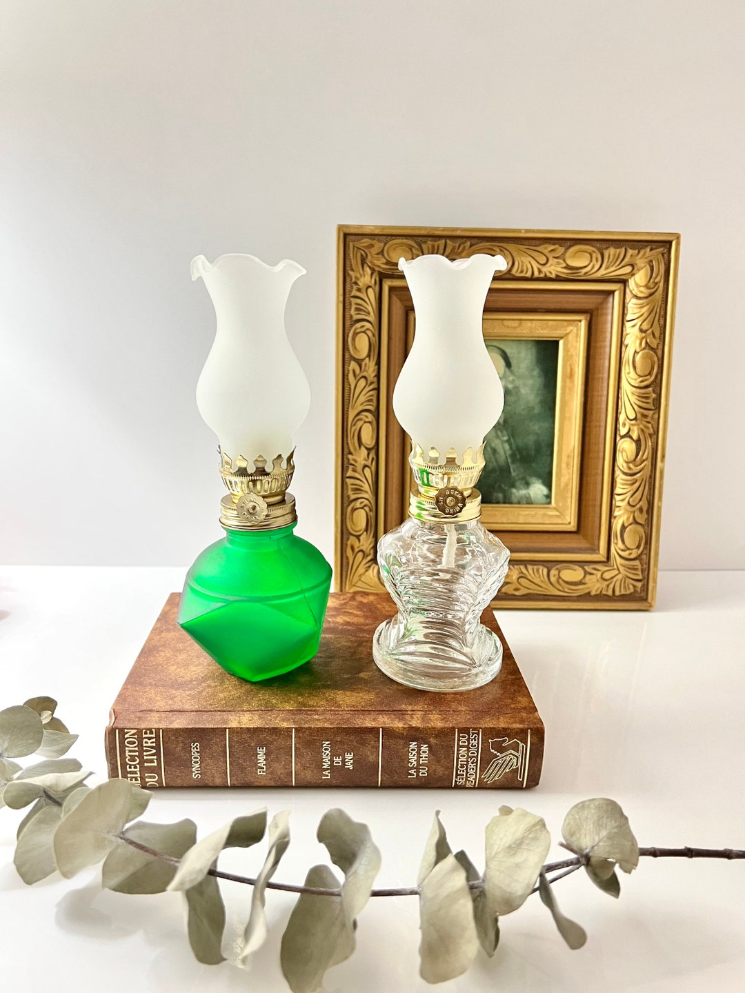 Vintage Glass Oil Lamps Rustic Oil Lamps Old Lanterns - Etsy