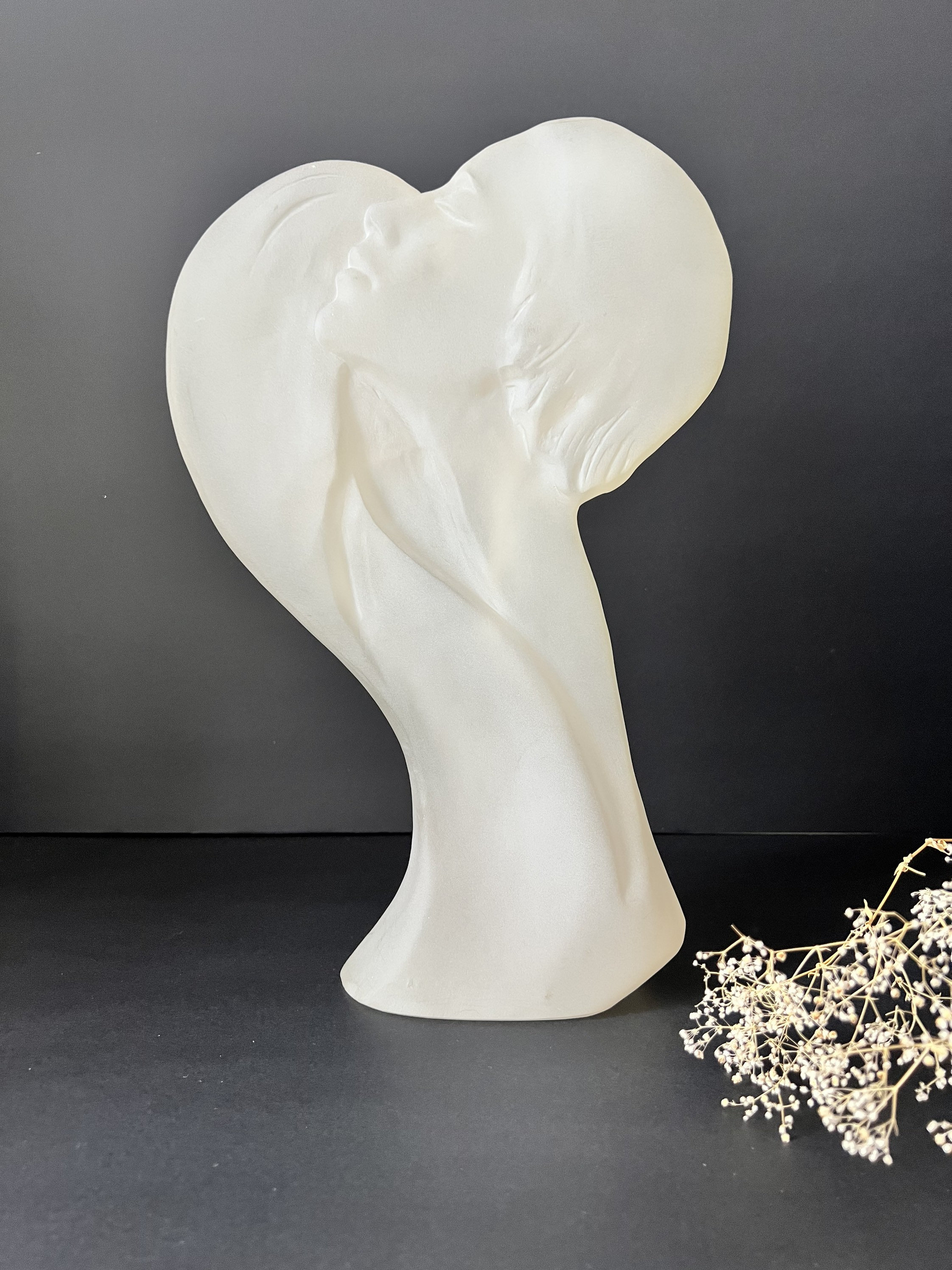 Rare Frosted Lucite Figures Embracing Sculpture by Austin Productions C ...