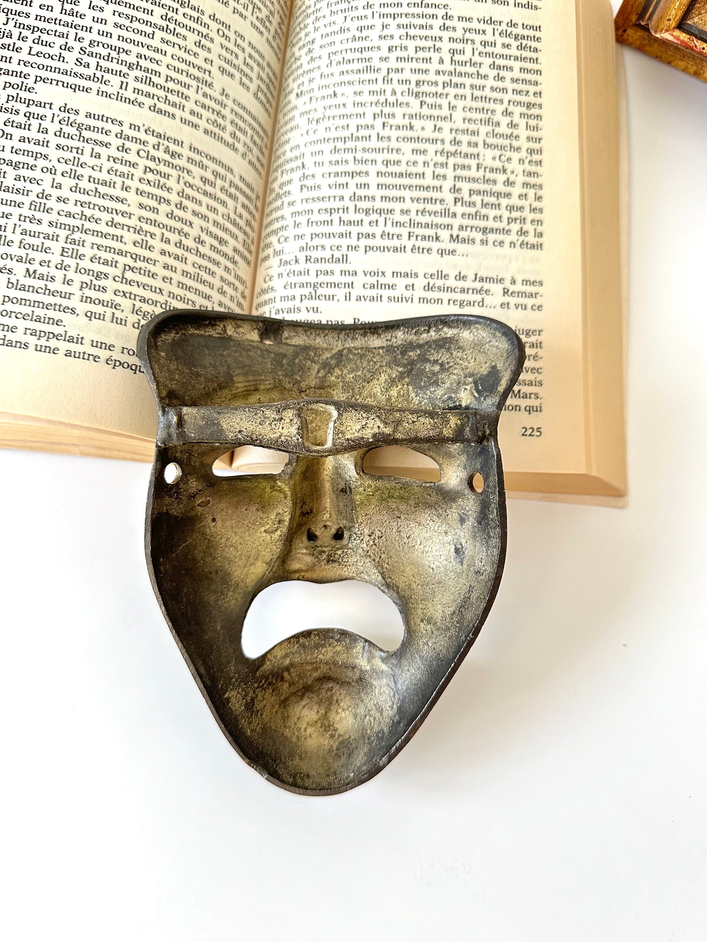 Vintage Solid Brass Theater Mask Vintage Tragedy and Comedy - Etsy